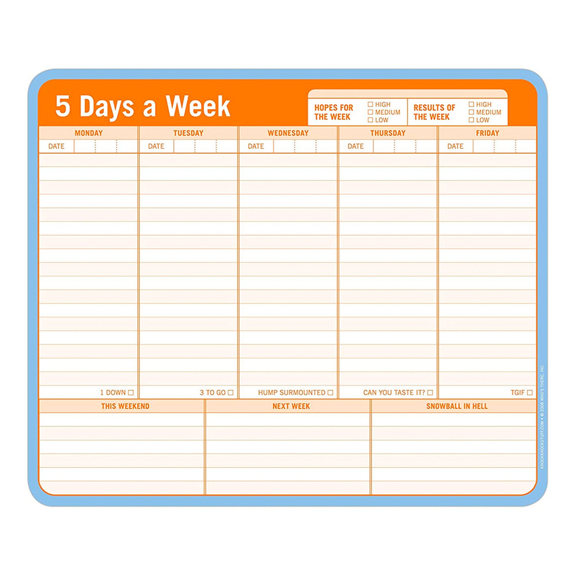 5 Days a Week Paper Mousepad, Buy Online Today | Utility Design UK