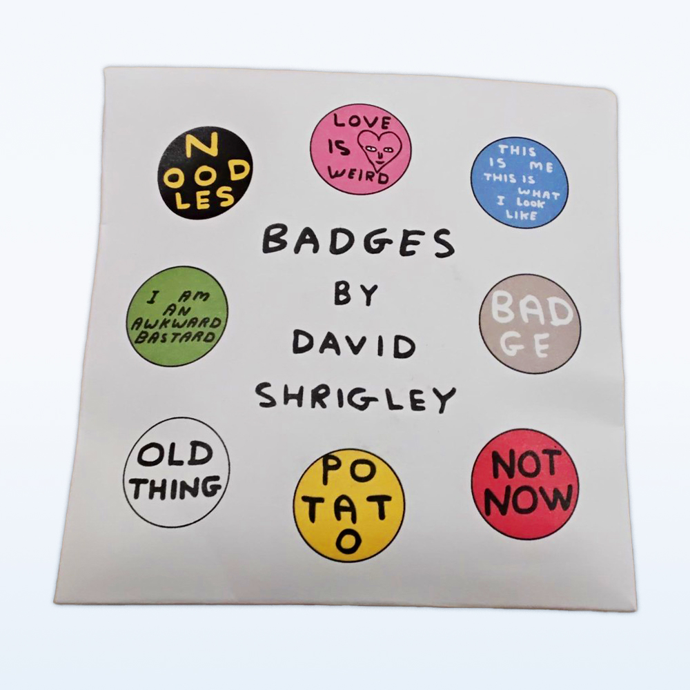 David Shrigley Set of 8 Pin Badges | Official Merch