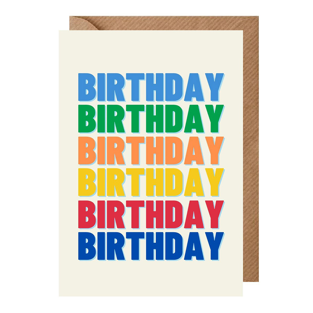 Birthday Birthday Birthday Card | Utility Design UK