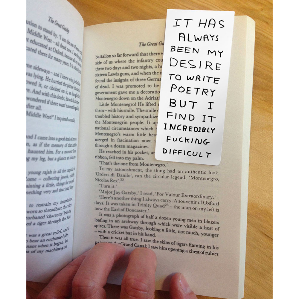 David Shrigley Write Poetry - Magnetic Bookmark | Utility Gift UK