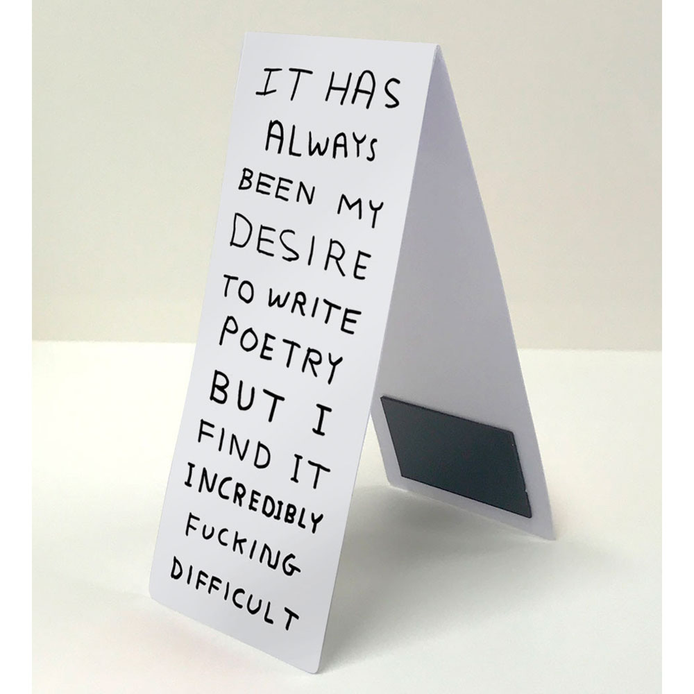 David Shrigley Write Poetry - Magnetic Bookmark | Utility Gift UK