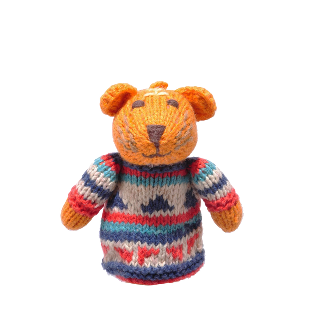 Buy the ChunkiChilli Hand Knitted Finger Puppet Tiger