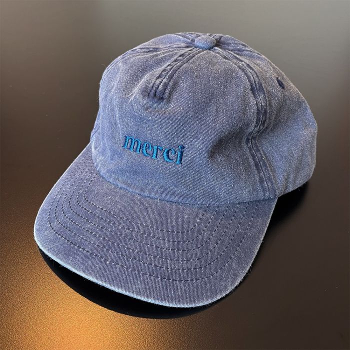 Buy the Merci Embroidered Slogan Relaxed 5-Panel Cap