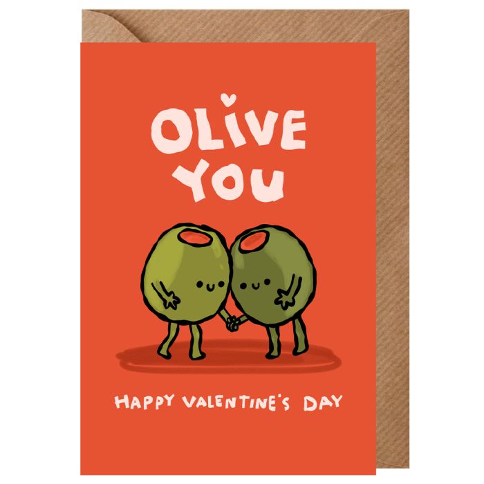 Olive You Valentines Card | The Playful Indian