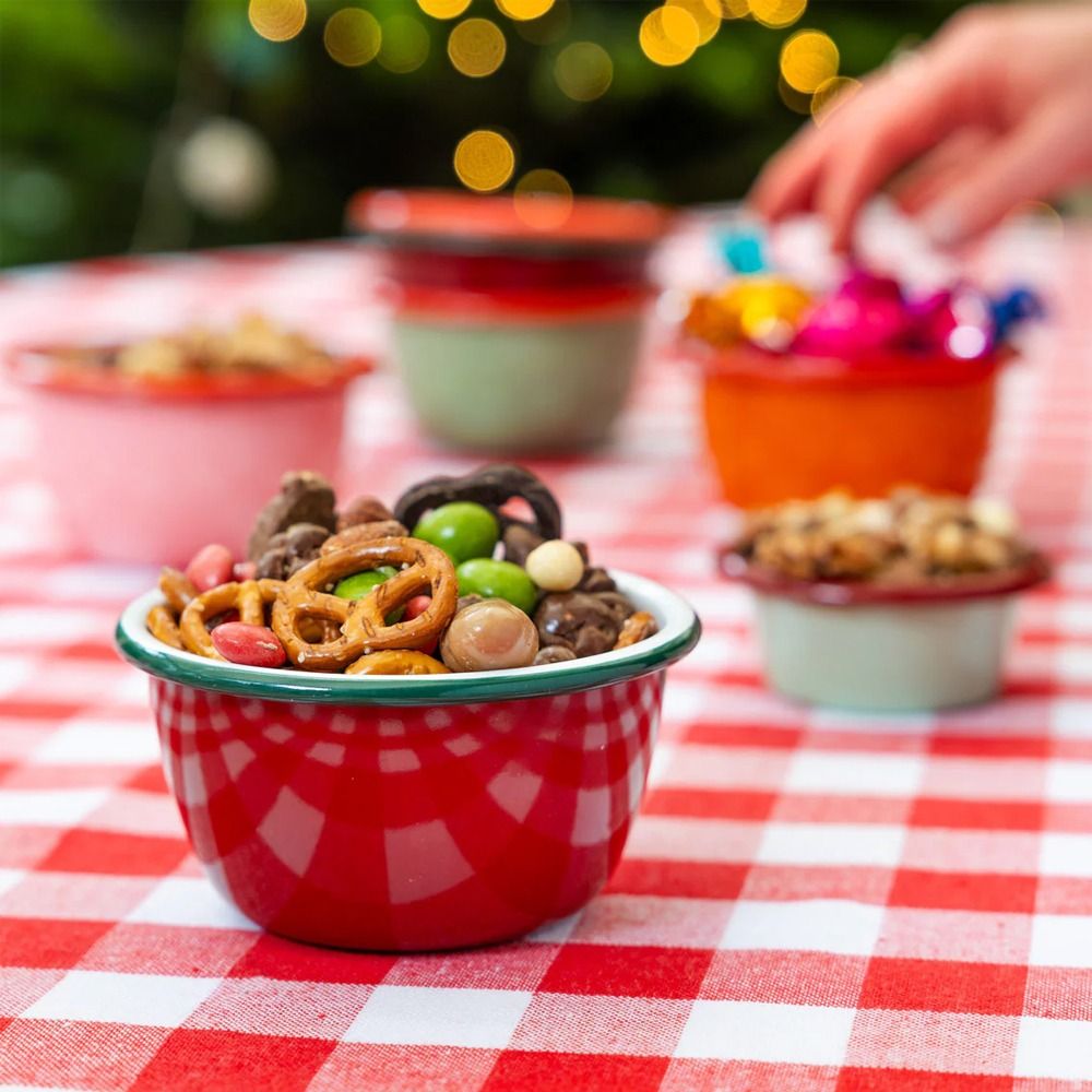 Buy the Red Enamel Christmas Snack Bowl Cranberries