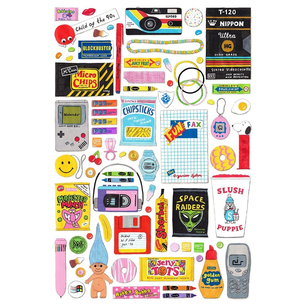Buy the Retro 90s 1000 Piece Jigsaw | Happily Puzzles