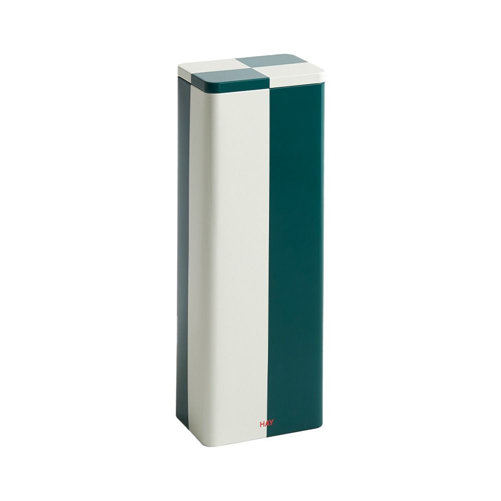 Buy the HAY Tin Container | Slim | Off-White and Green