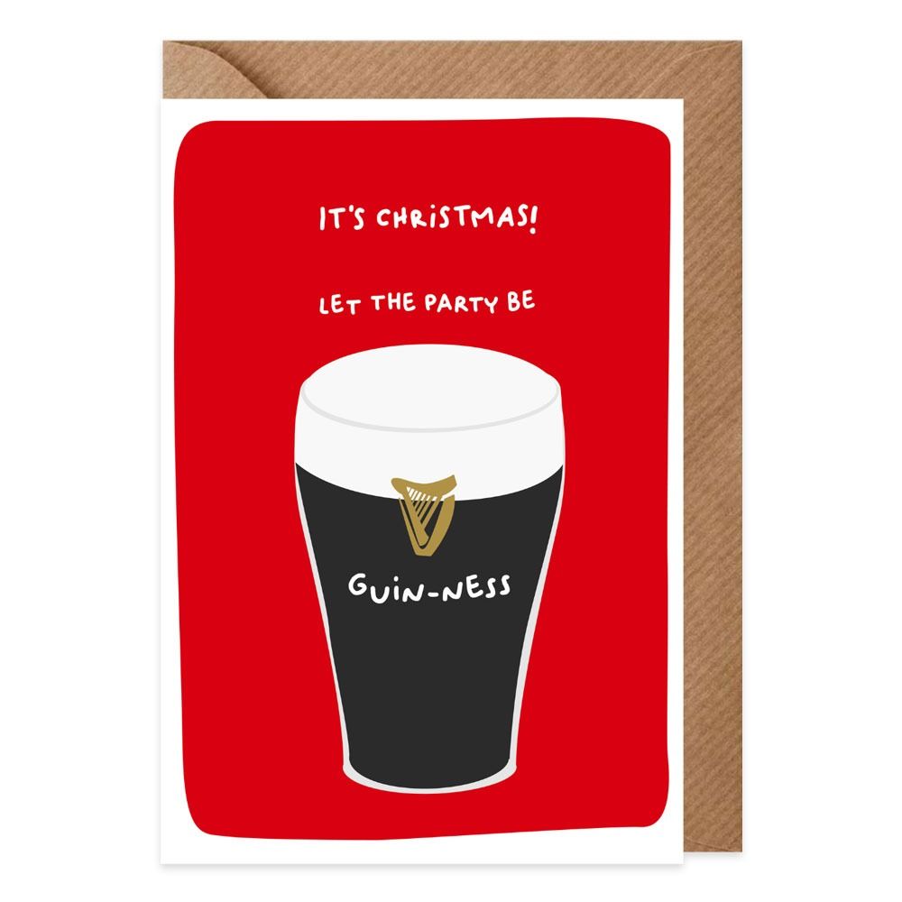 Let The Party Be Guin-ness Christmas Card | Paper Jam Press