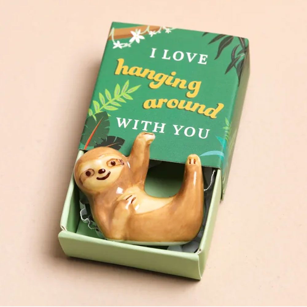 Lisa Angel Tiny Matchbox Ceramic Sloth Token