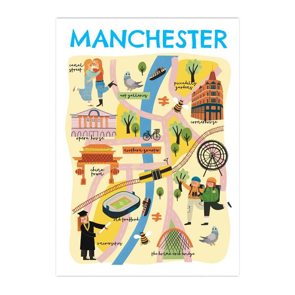 Buy the A4 Manchester Map A4 Print