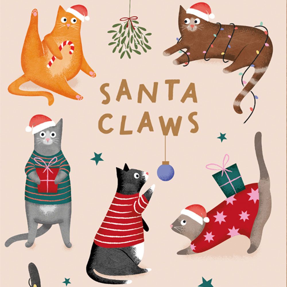 Santa Claws Cats Christmas Card | Utility x London Studio