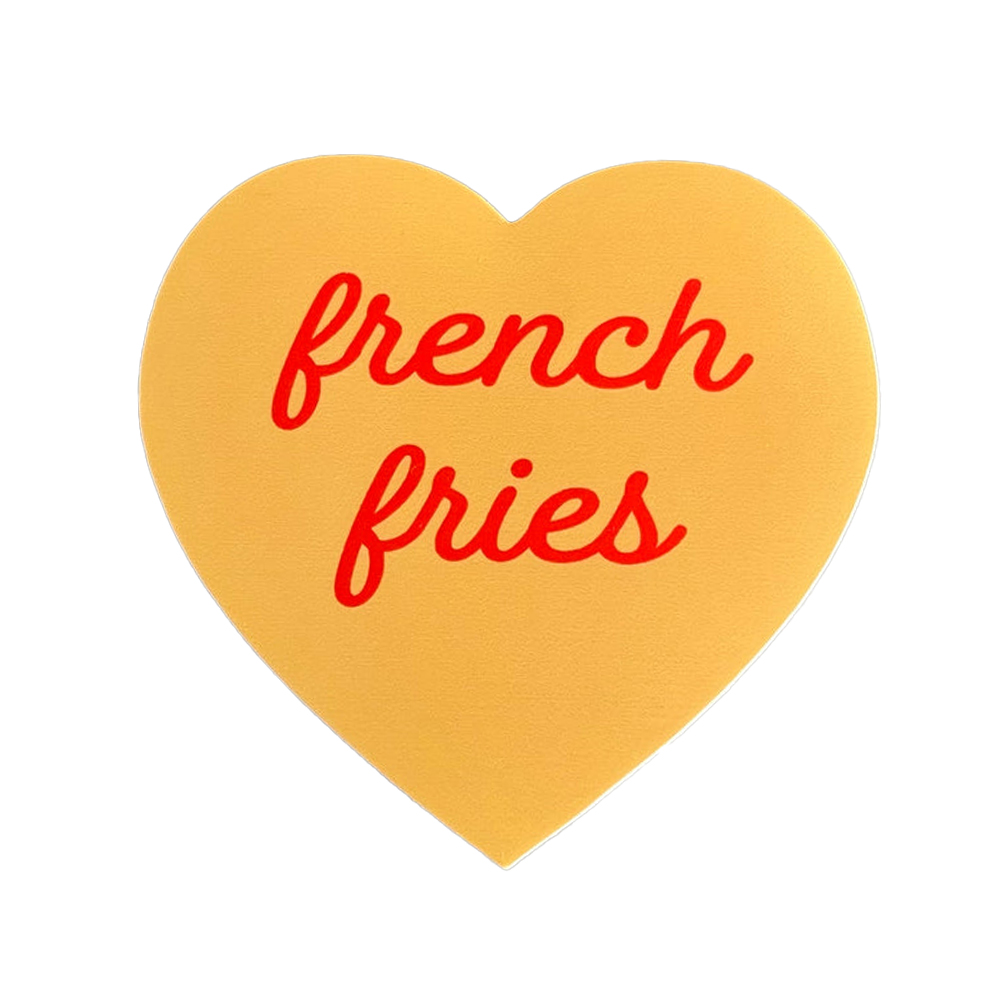 Buy the French Fries Heart Sticker Made from Weatherproof Vinyl