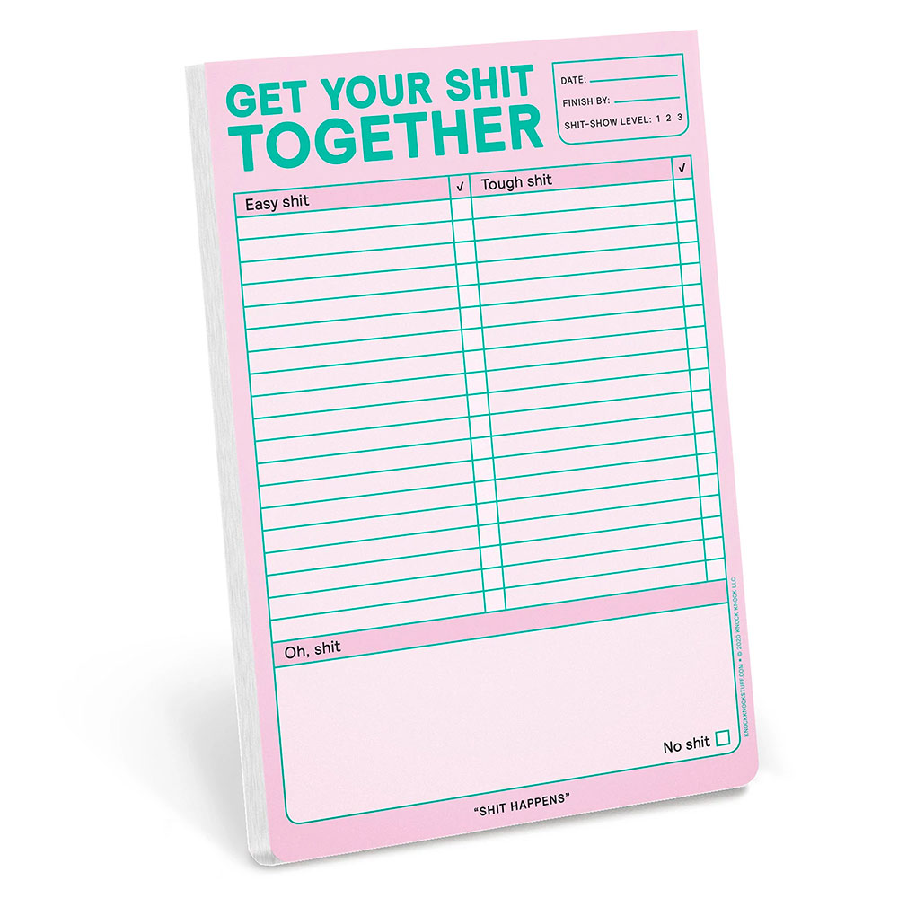 Get Your Shit Together Notepad, Knock Knock Stationery | Utility Gift UK
