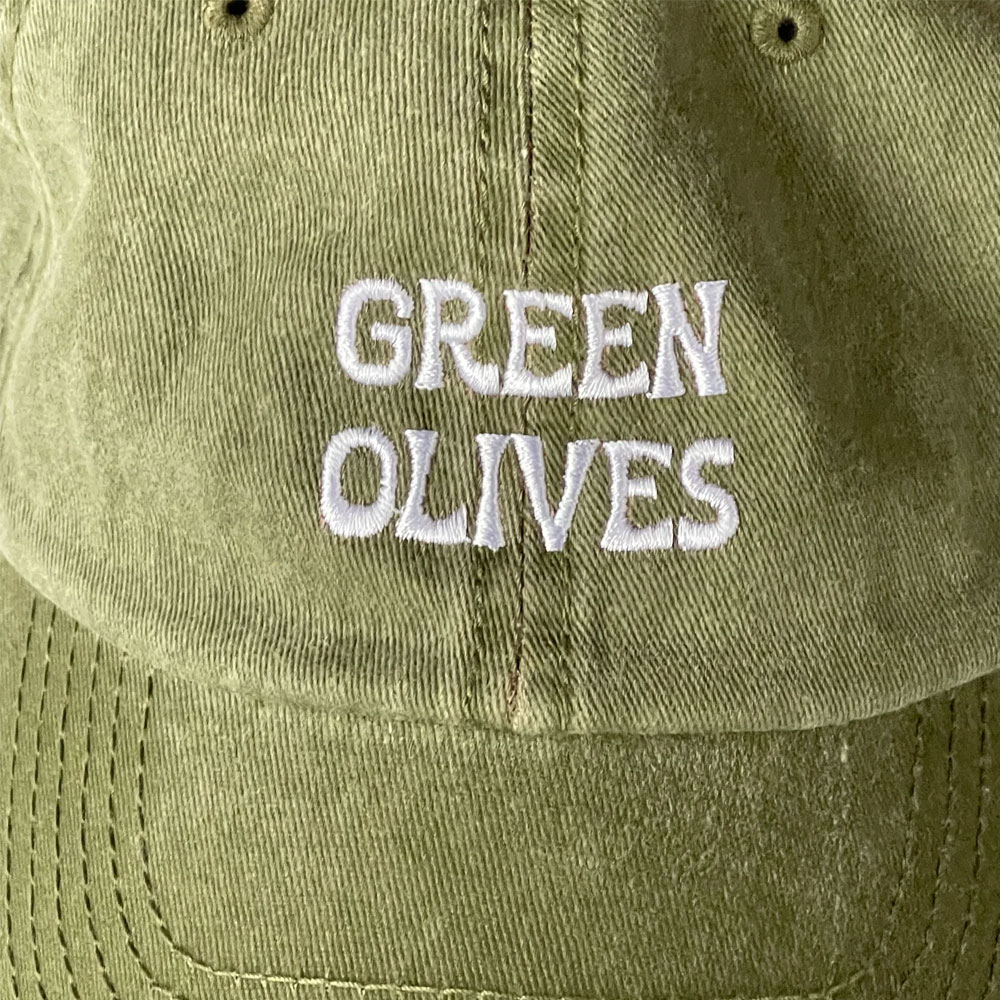 Green Olives Dad Cap | Embroidered Slogan Cap