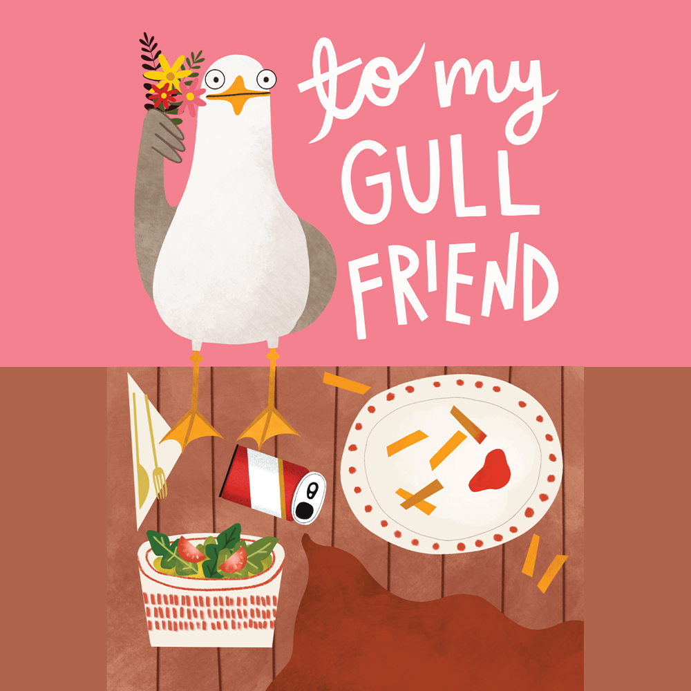 Gull Friend Valentines Card | AbiGoLucky