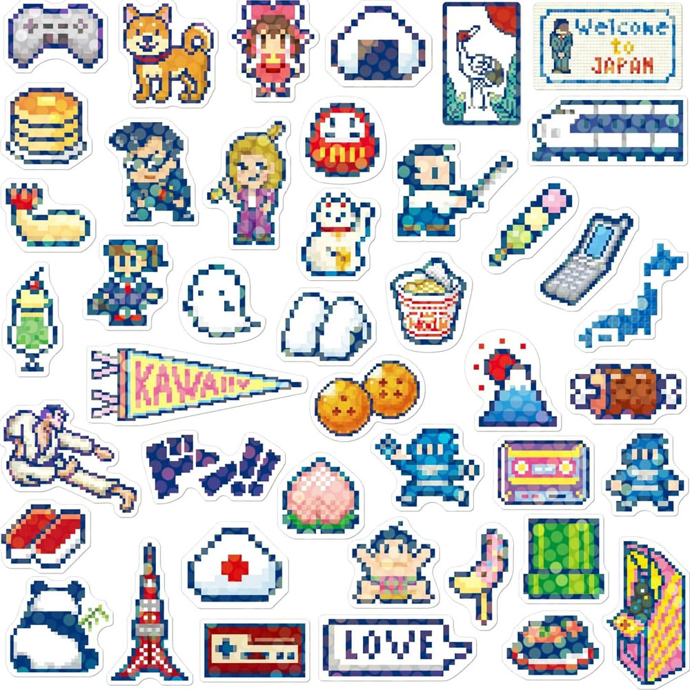 Haco Japanese Culture Sticker Box | 40 Holographic Stickers