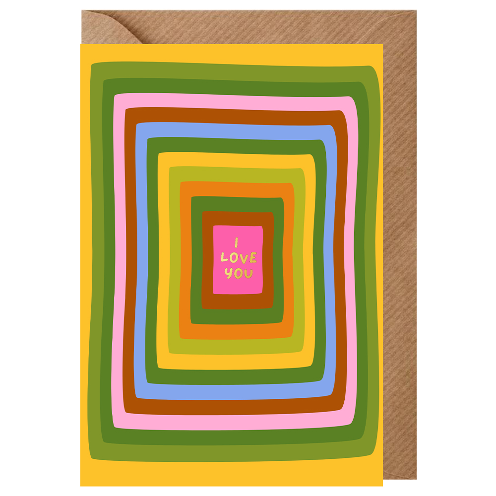 I Love You Boxes Foil Card | Original Card Designs
