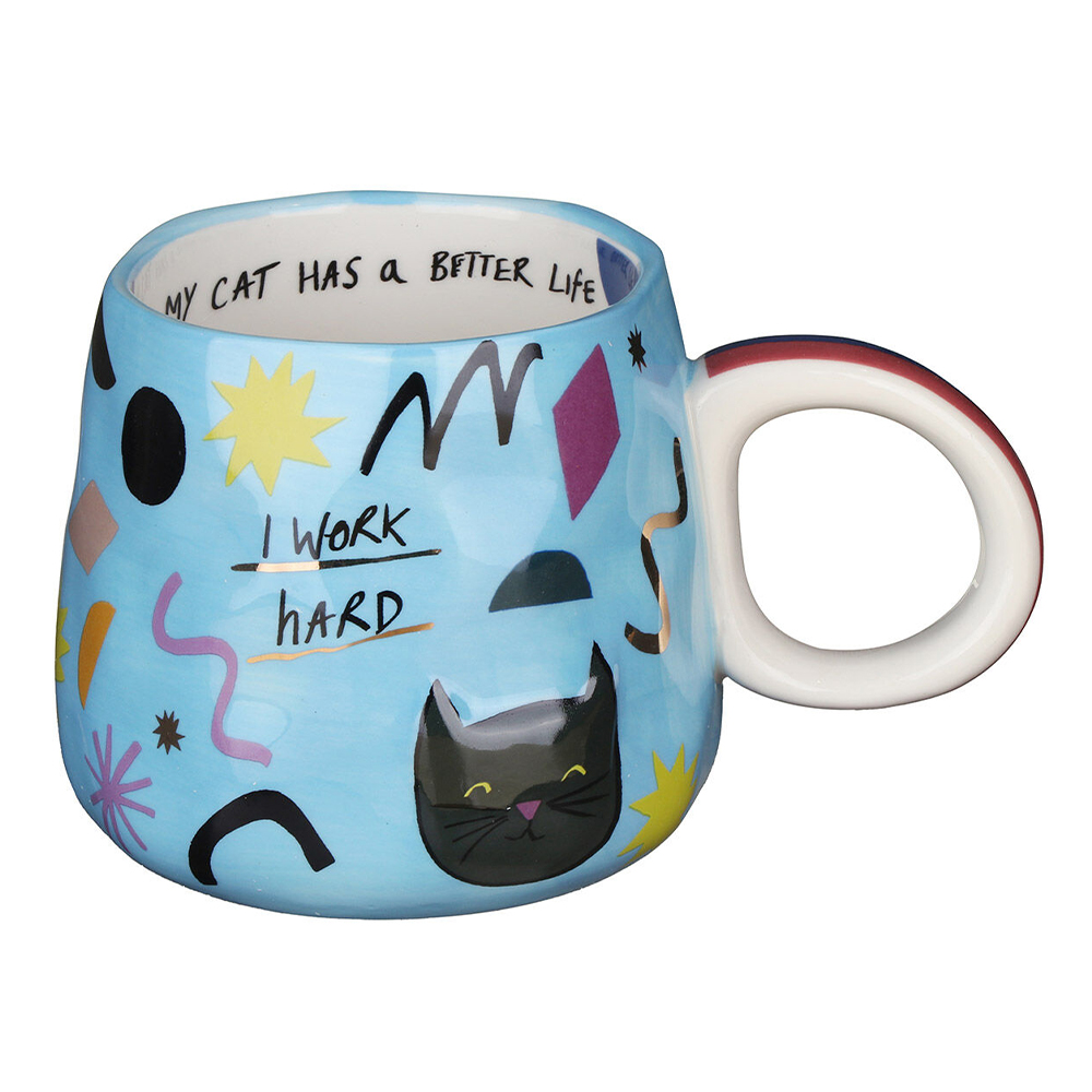 I Work Hard Cat Mug | Utility Gift UK