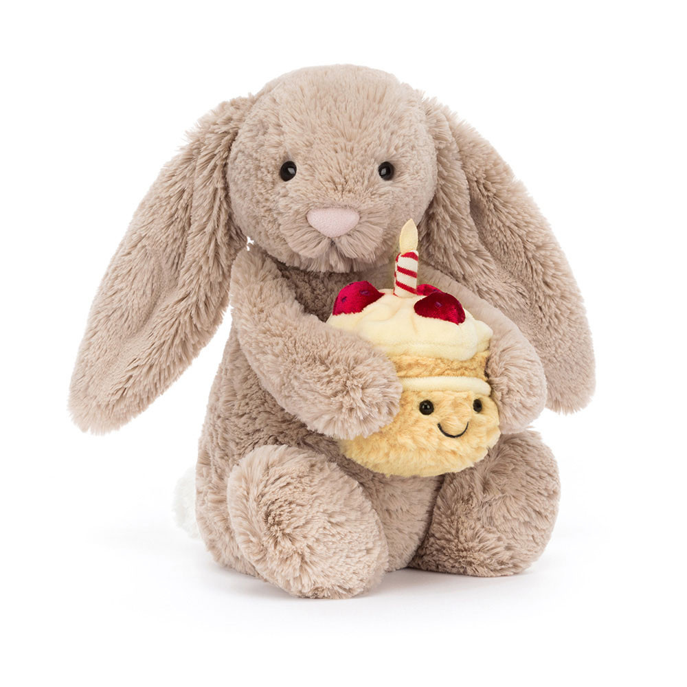 Buy the Bashful Beige Bunny 'Birthday' | Jellycat Official Stockist UK
