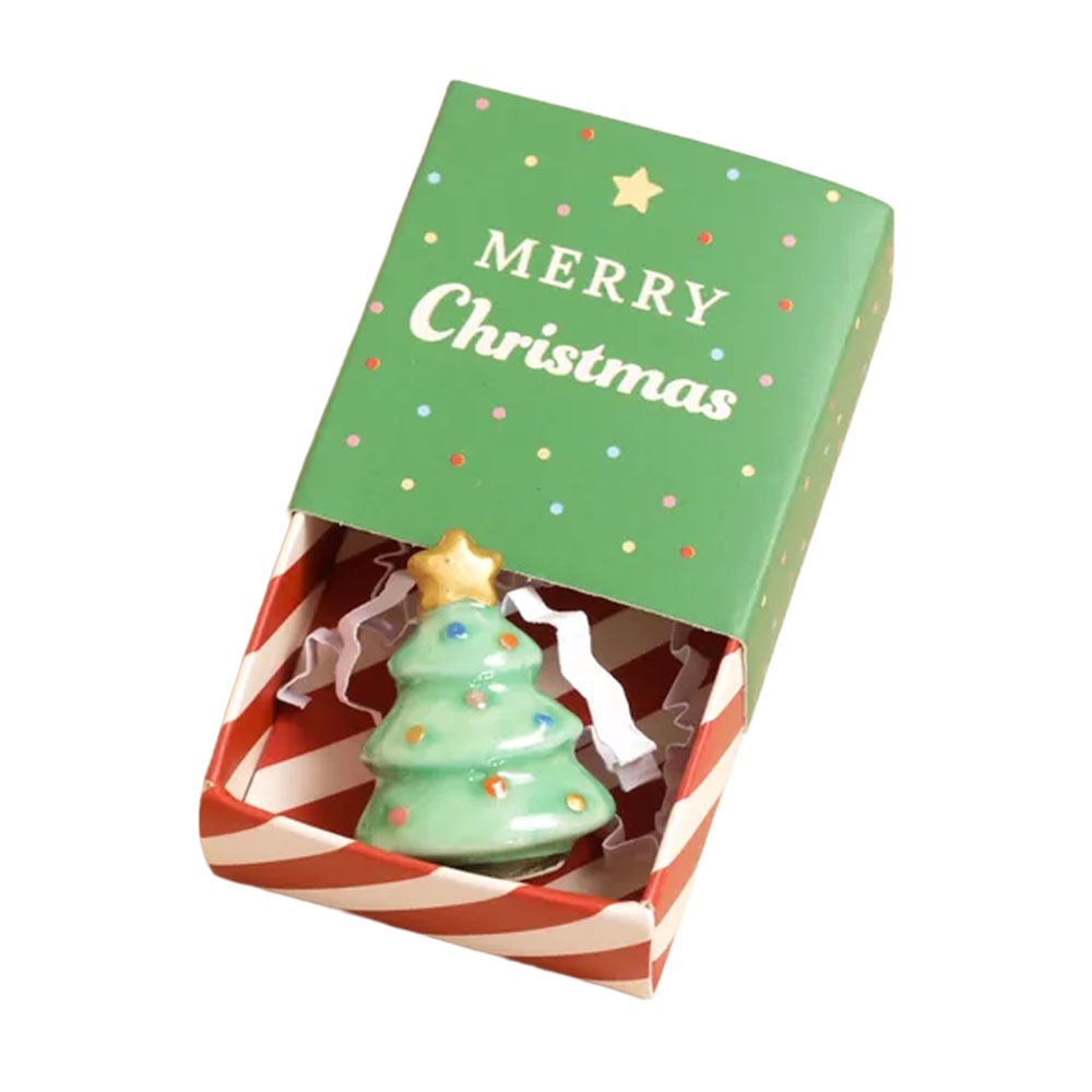 Lisa Angel Tiny Matchbox Ceramic Christmas Tree Token