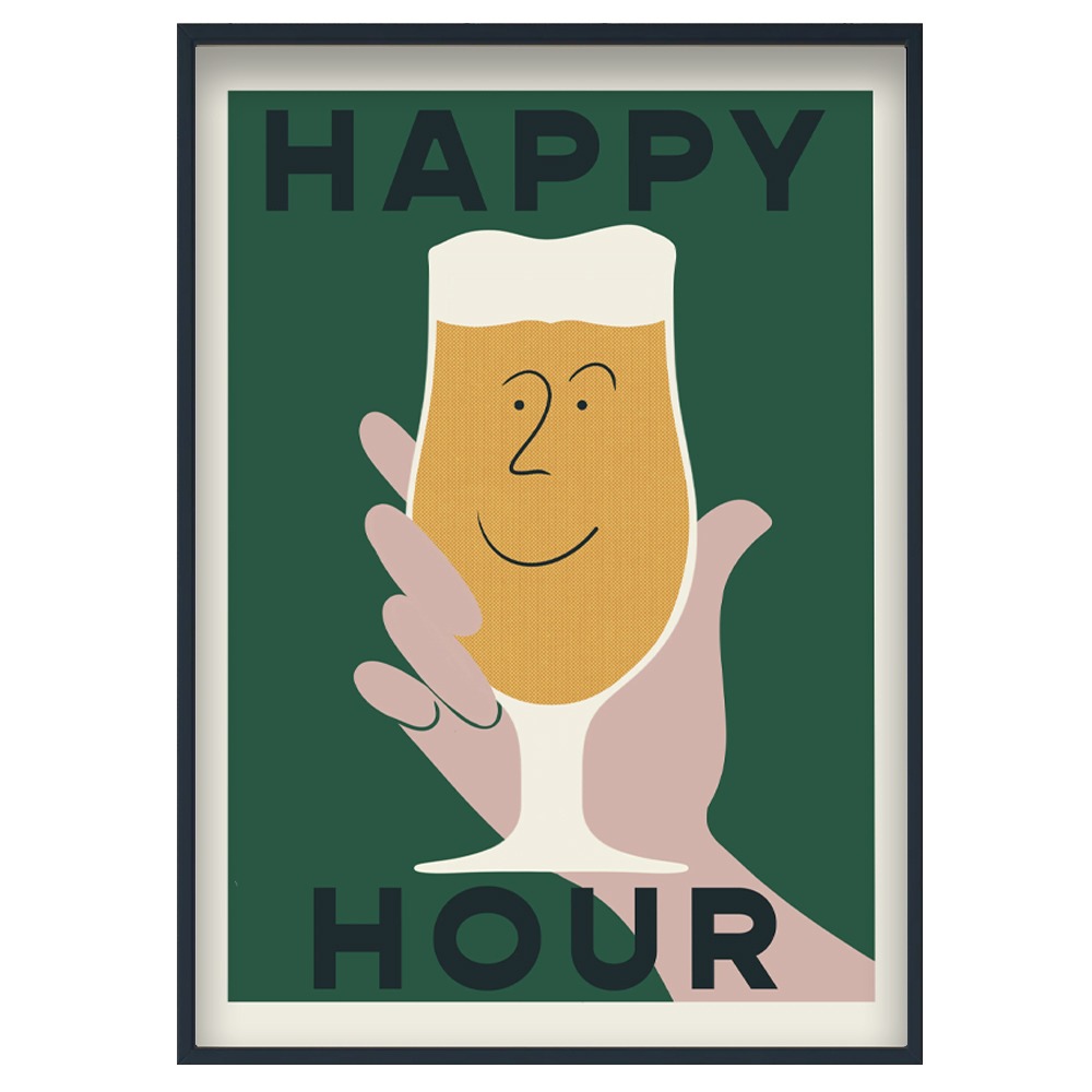 Buy the Little Egret Beer Happy Hour A3 Print