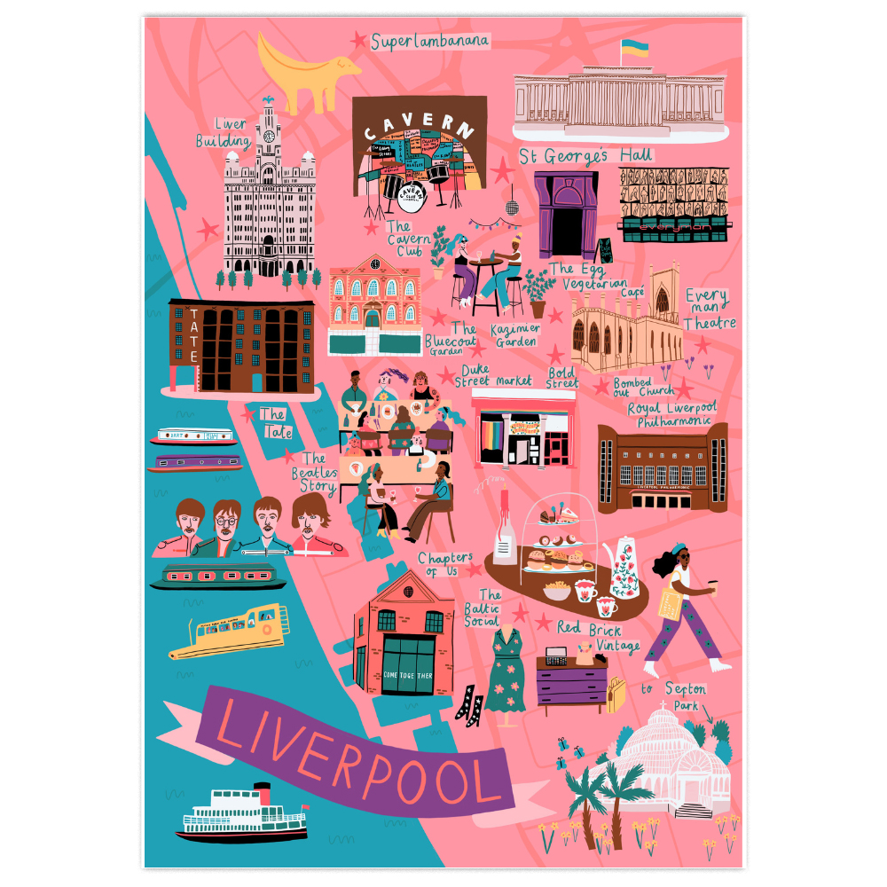 Buy the Liverpool Map A3 Print | Supporting Independent Artists