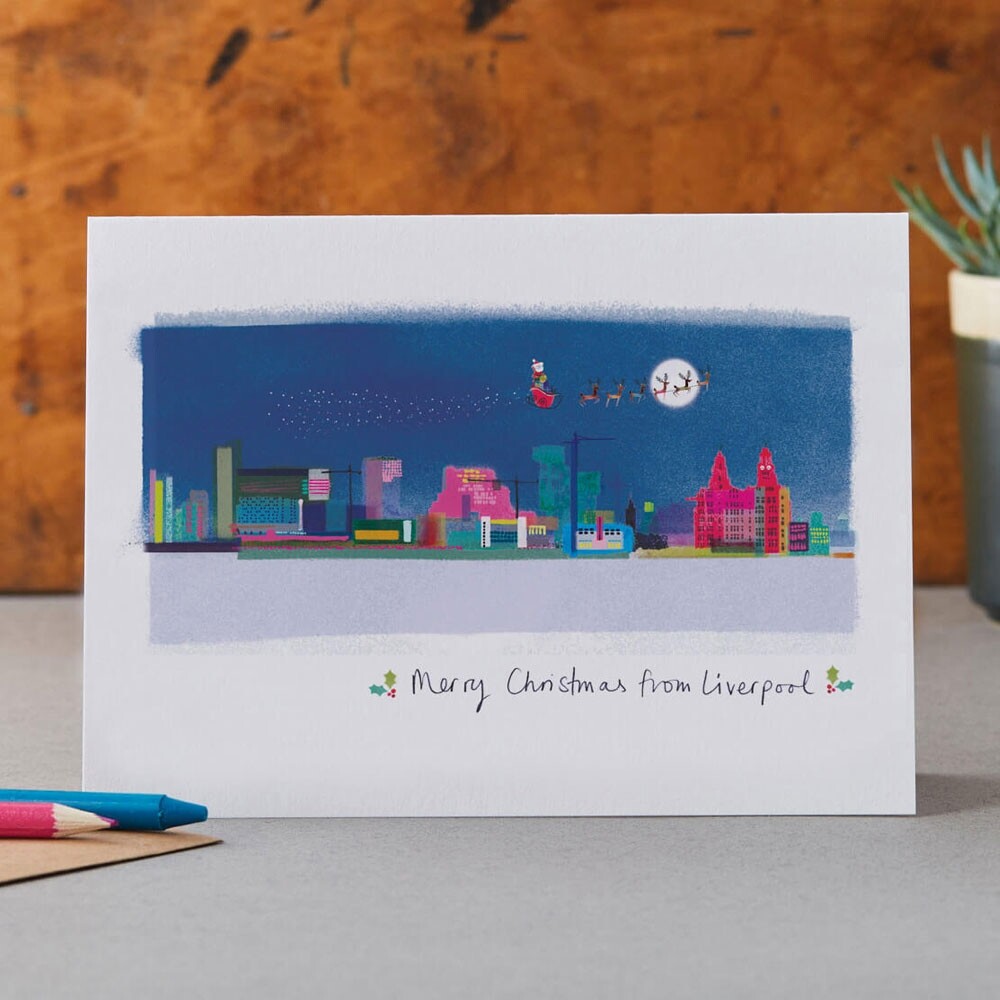 Liverpool Skyline Christmas Card | Utility Gift UK