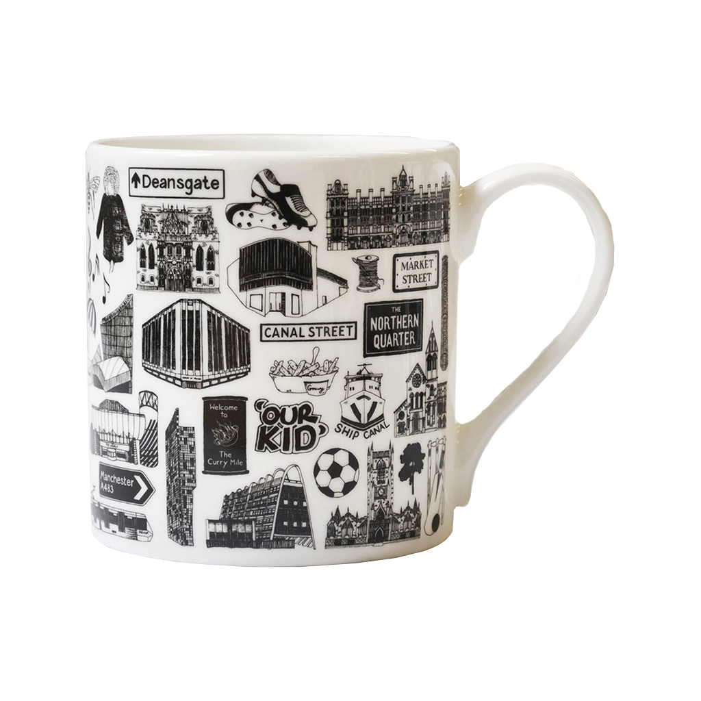 Manchester Landmarks Mug, Buy Online Today | Utility Design UK