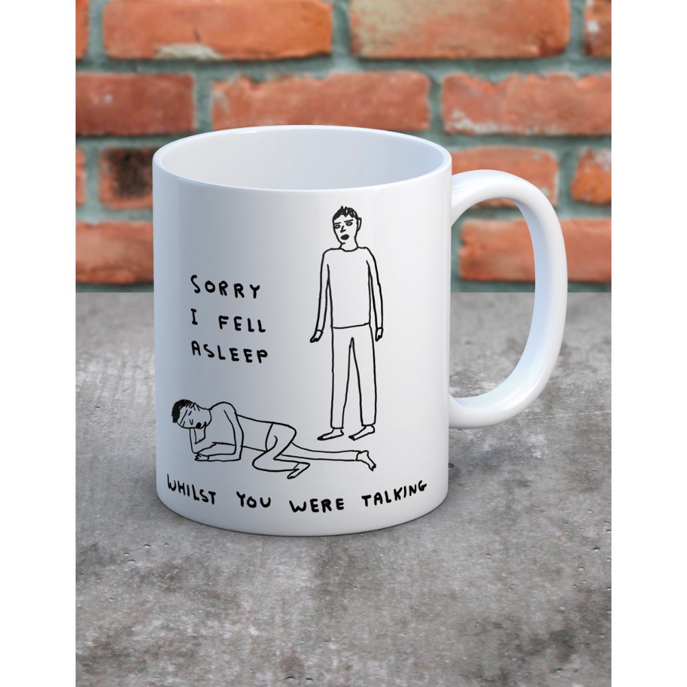 David Shrigley Fell Asleep Talking Mug | Utility Gift UK