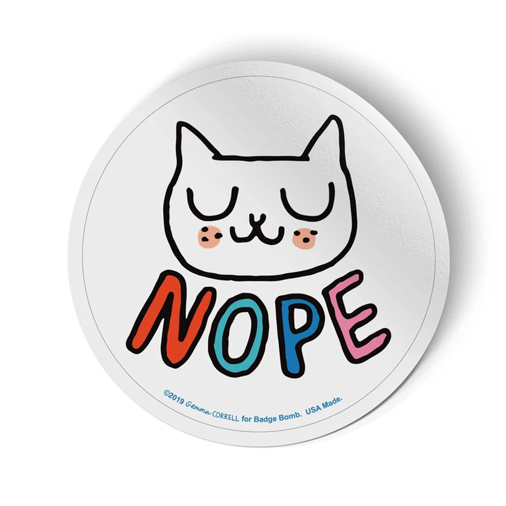 Big Sticker Nope Cat | Utility Gift UK