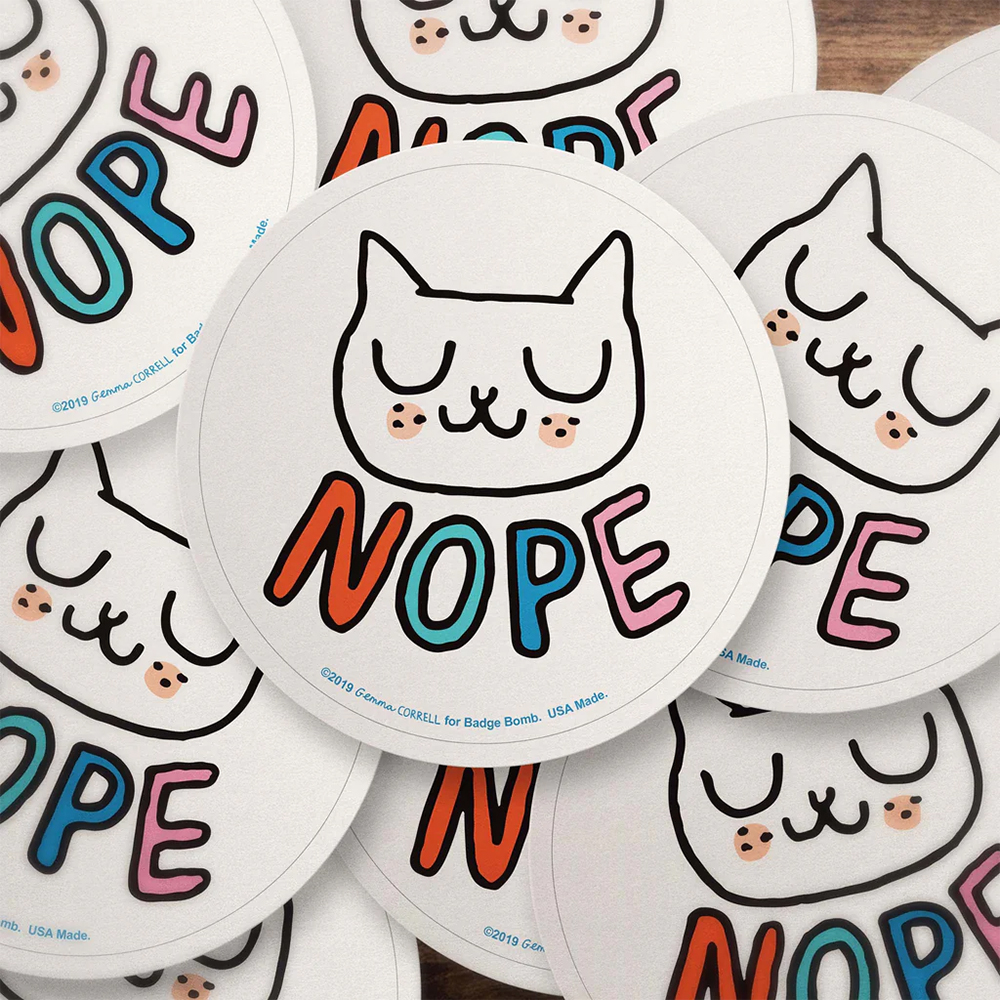 Big Sticker Nope Cat | Utility Gift UK