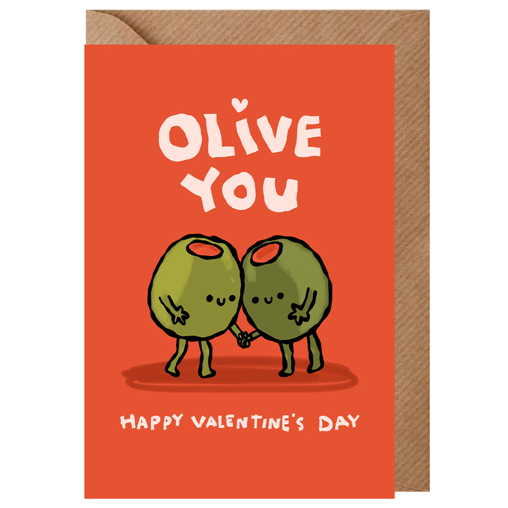 Olive You Valentines Card | The Playful Indian