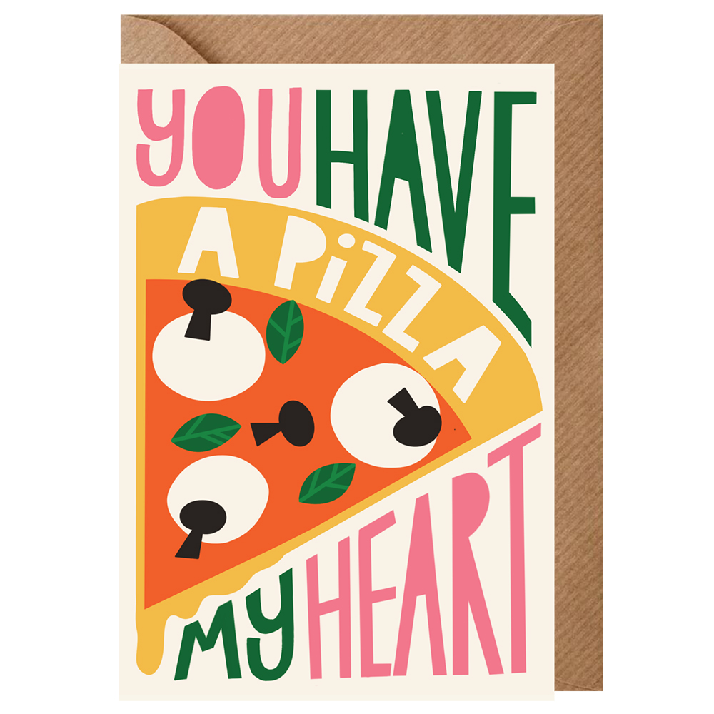 Pizza My Heart Valentines Card | AbiGoLucky