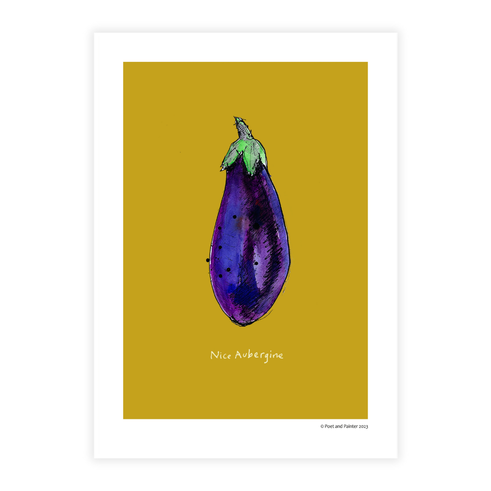 Poet & Painter Nice Aubergine A3 Print | Utility Gift UK