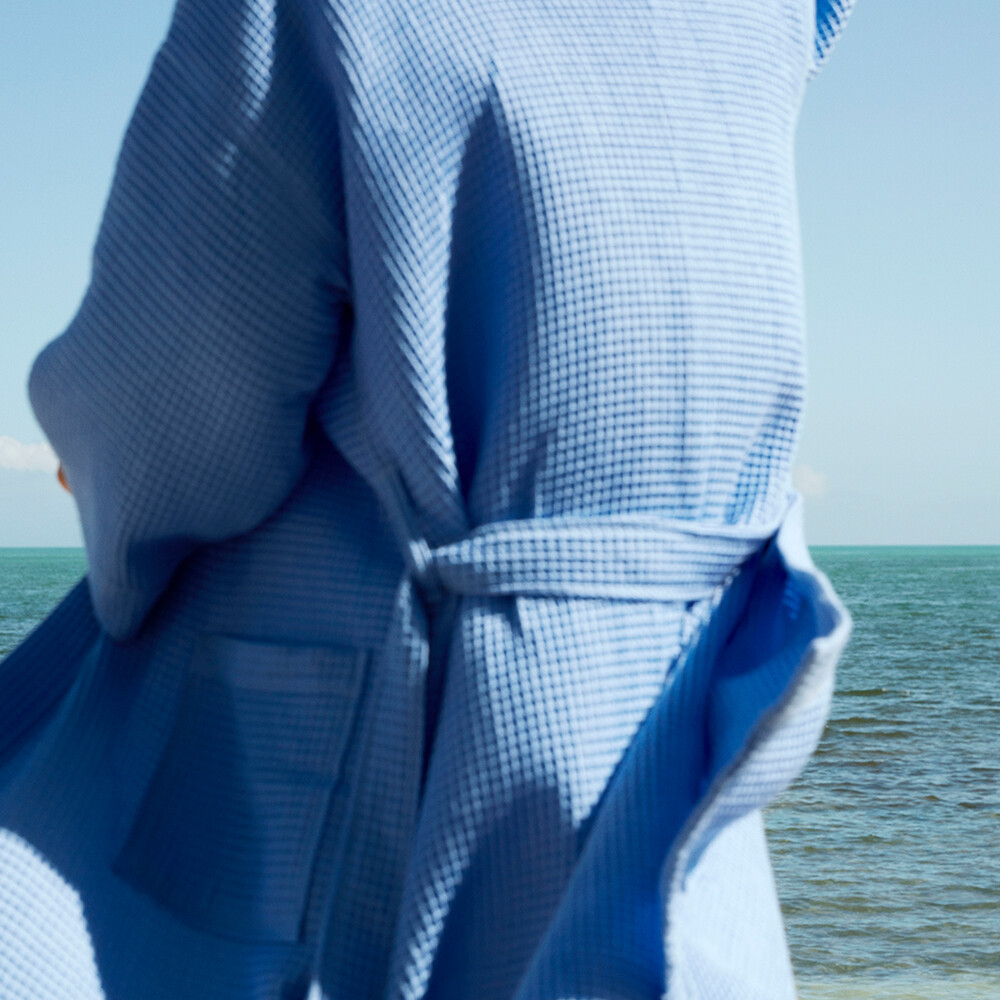 HAY Waffle Bathrobe - Sky Blue | Utility Design UK