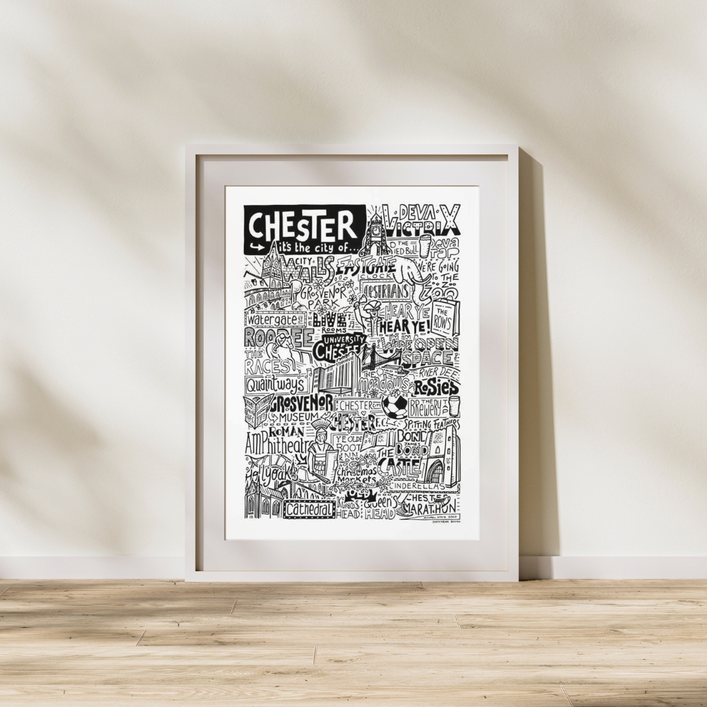 Buy the Sketch Book Design Chester Landmarks A3 Print