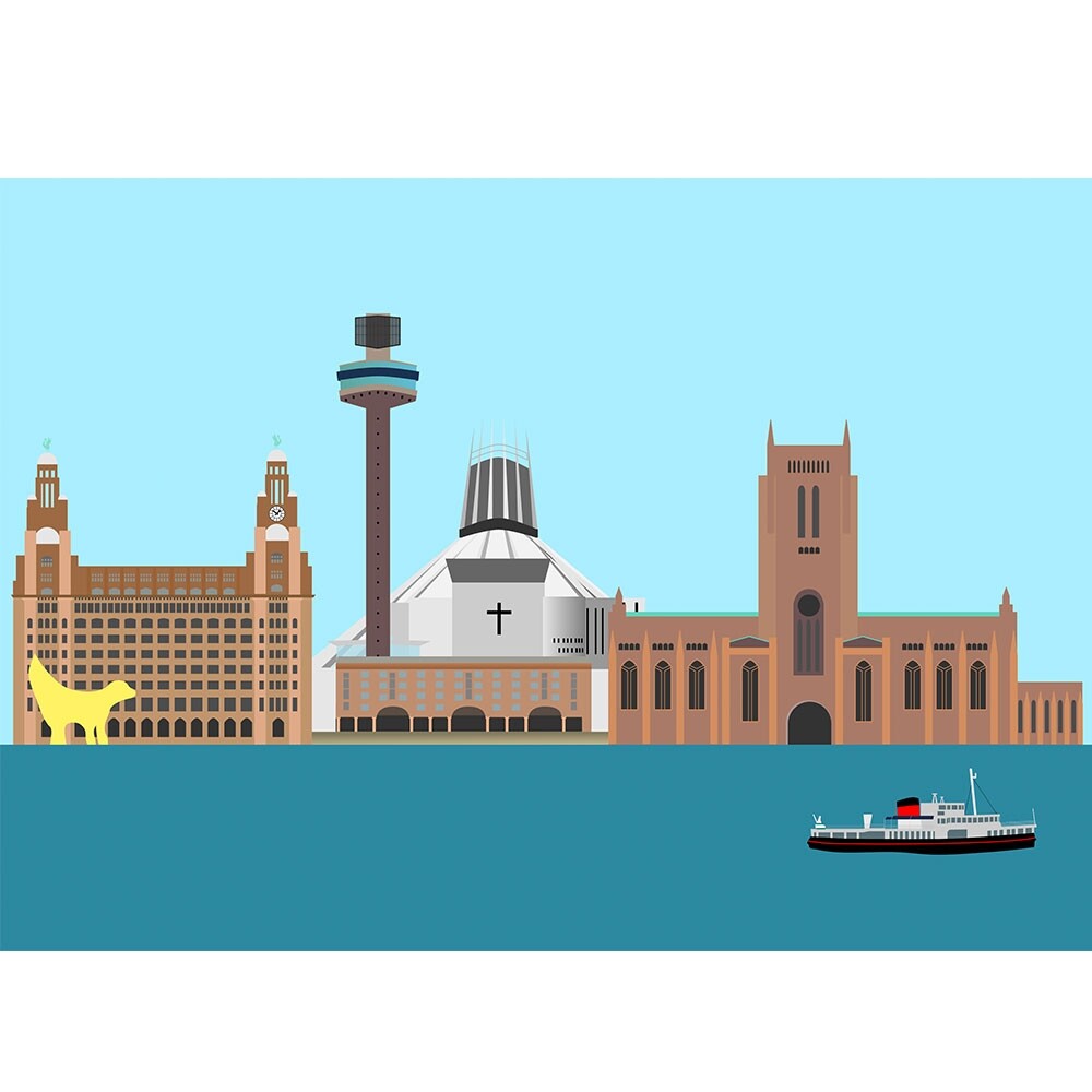 Liverpool Contemporary Skyline Print, Buy Online Today | Utility Design UK