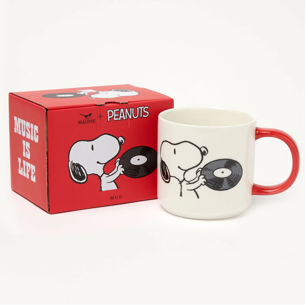 Snoopy Vinyl Music Is Life Mug | Peanuts X Magpie