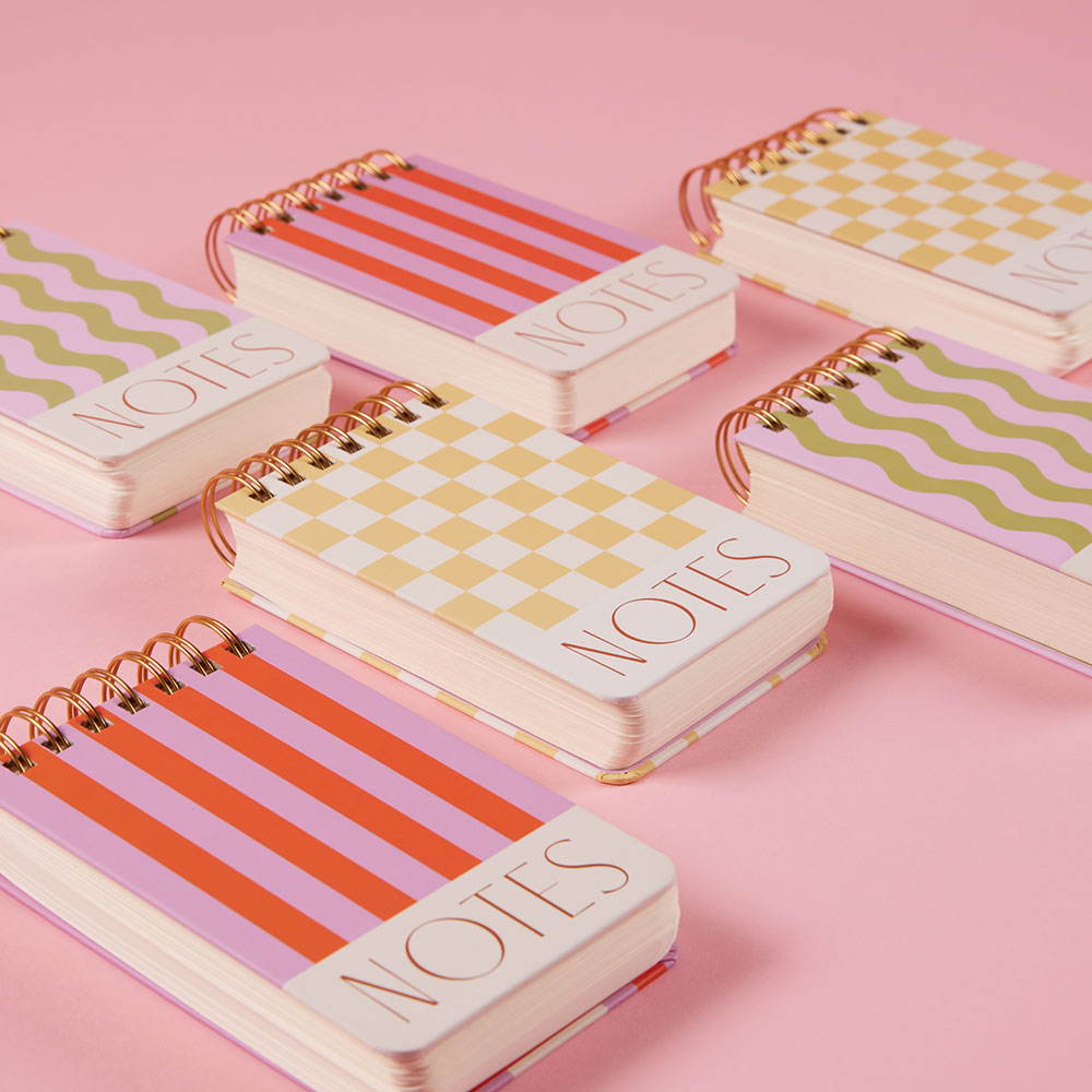 DesignWorks Ink Twin Wire Notepad - Wavy Stripes | Utility Gift UK