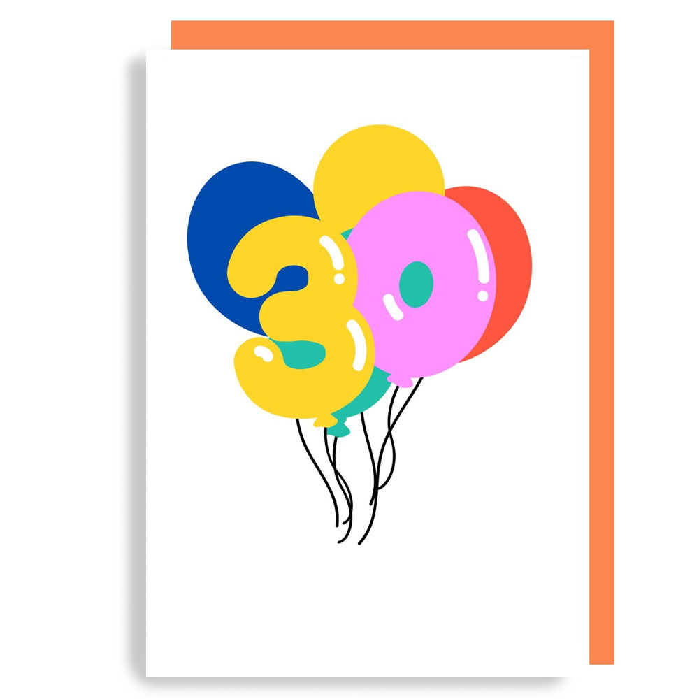Age Balloon 30 Card | Utility Gift UK