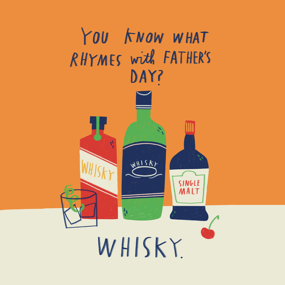 Rhymes With Whisky Father's Day Card | 5 for 4 Greetings Cards