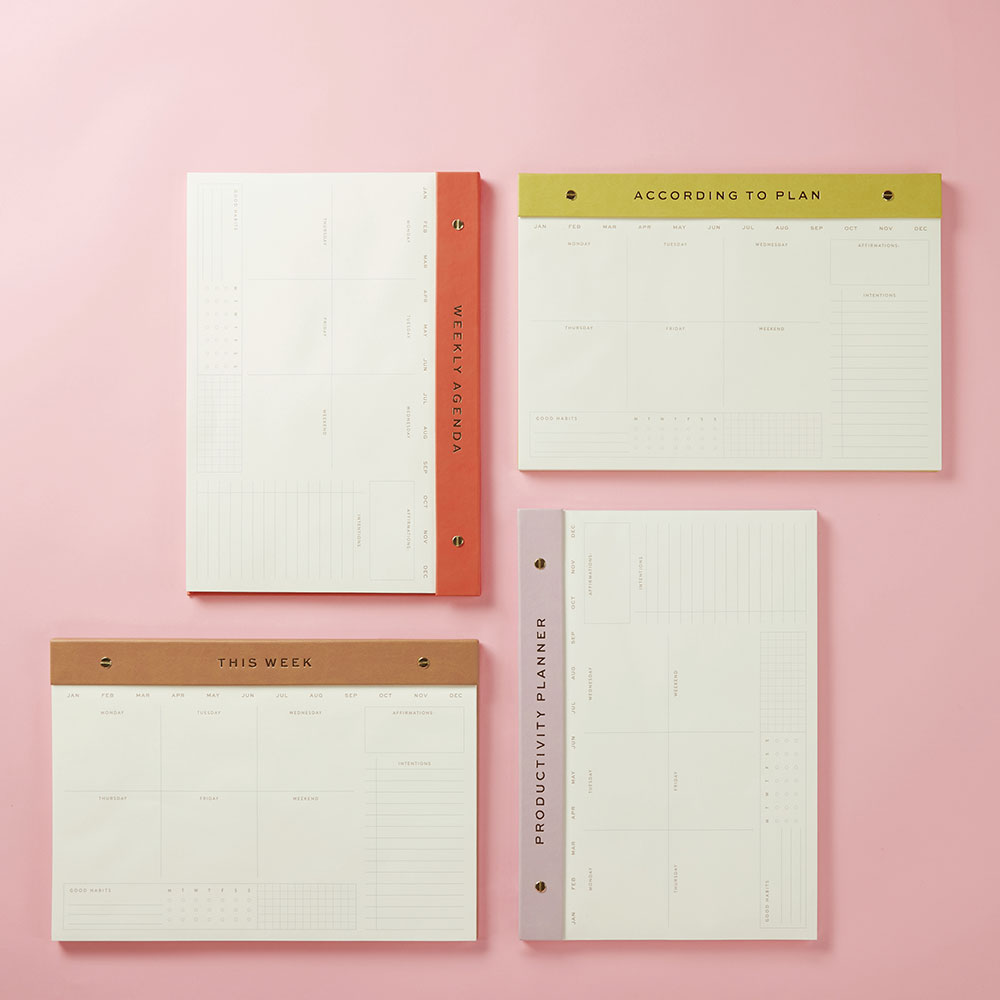 DesignWorks Ink Weekly Notepad Chilli - Weekly Agenda | Utility Gift UK