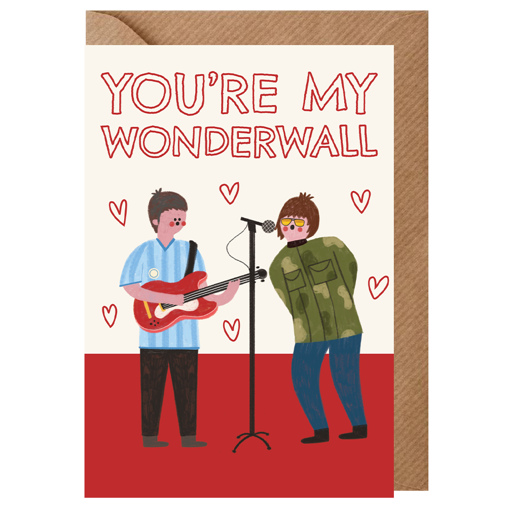 Wonderwall Oasis Valentines Card | AbiGoLucky