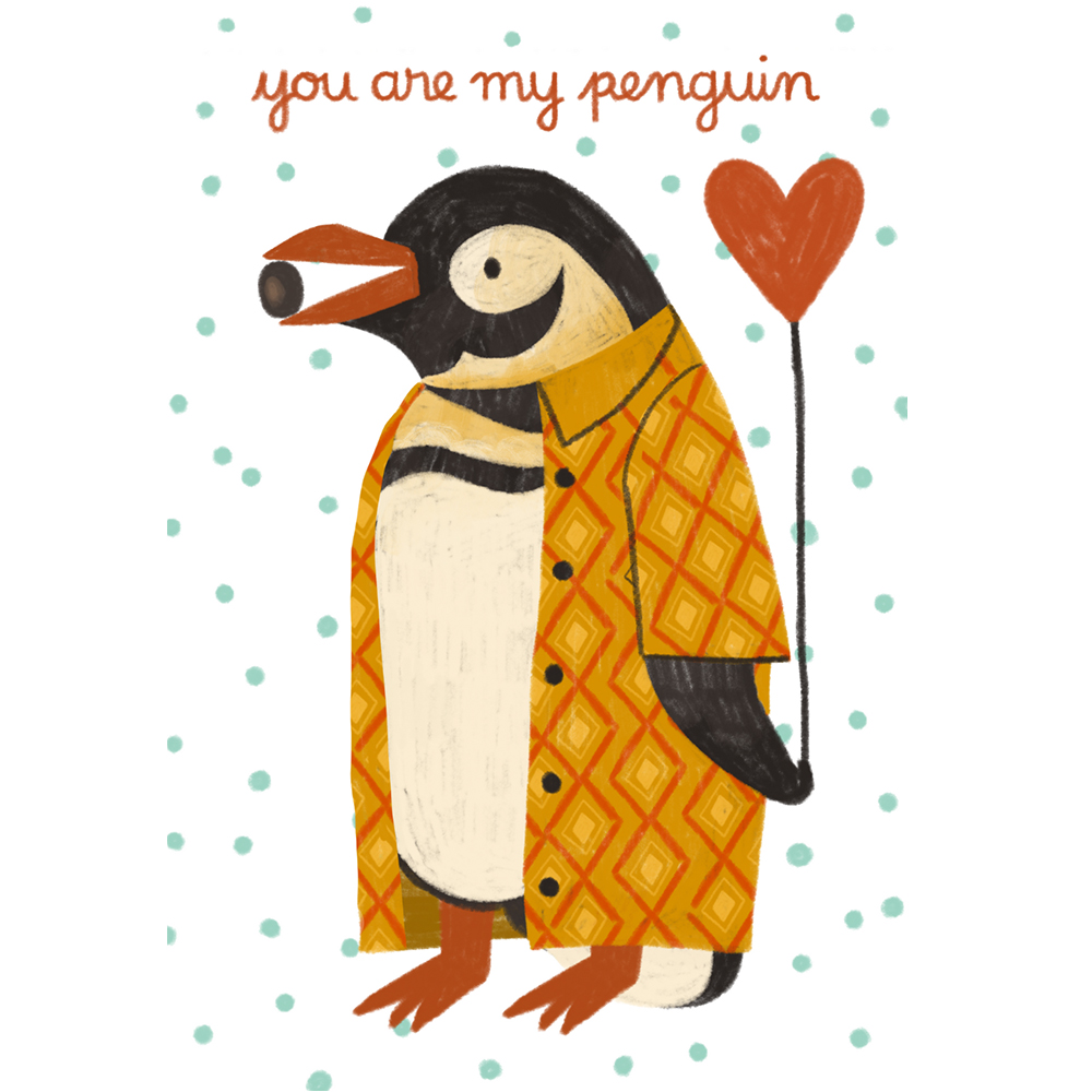 Penguin Valentines Card | AbiGoLucky