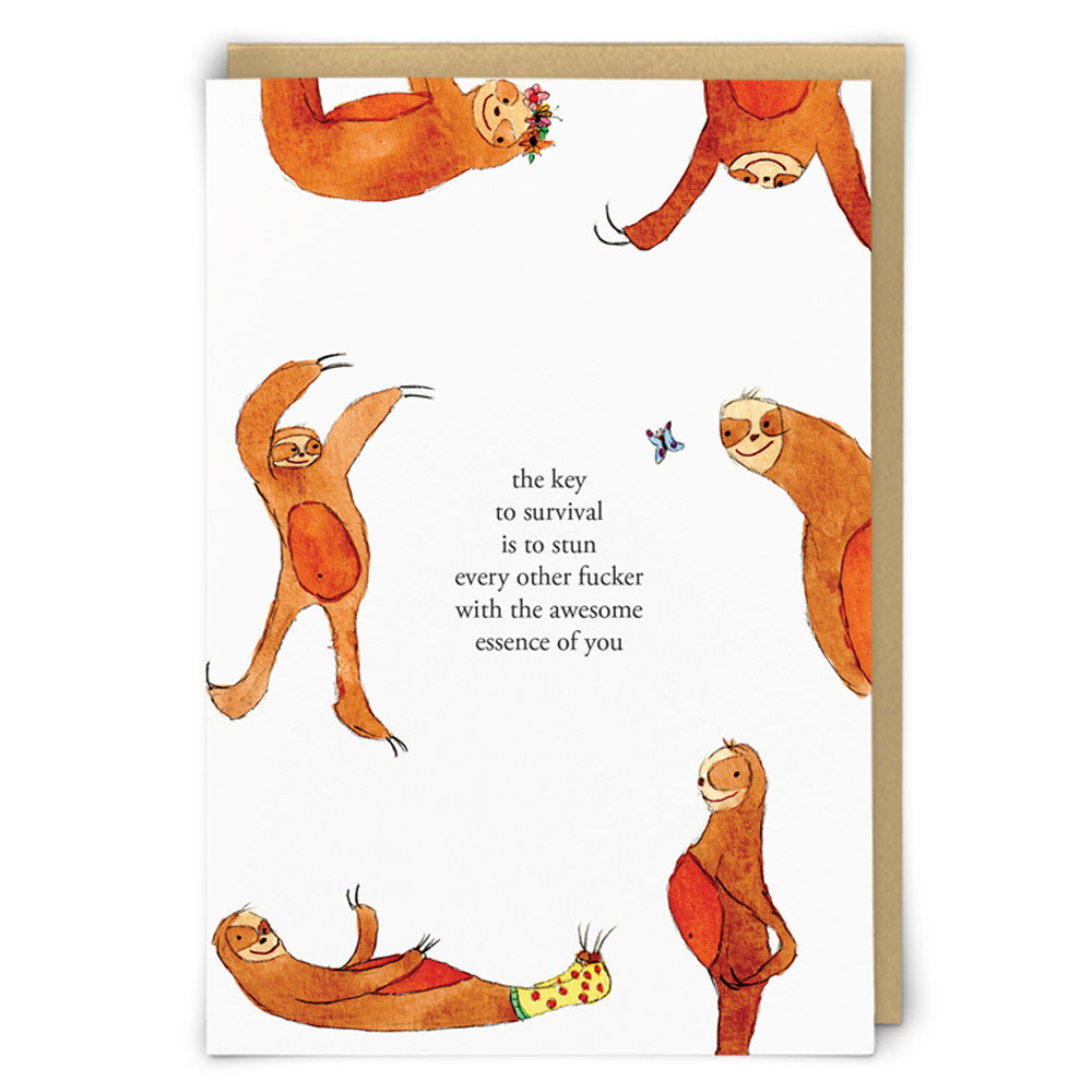 Awesome Sloth Card, Redback | Utility Gift UK